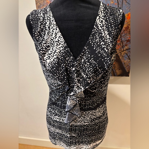 The Limited | Tops | Limited Ruffled Shell Xs Ivory And Black | Poshmark